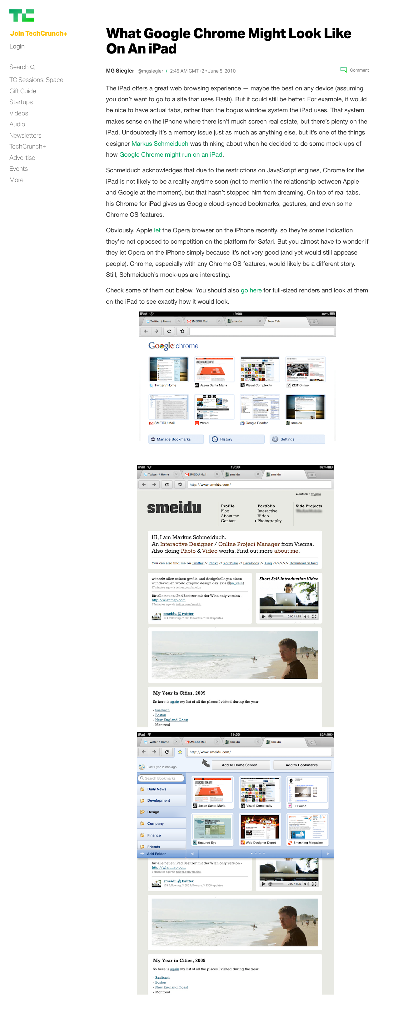 Chrome for iPad - a design mockup by Markus Schmeiduch