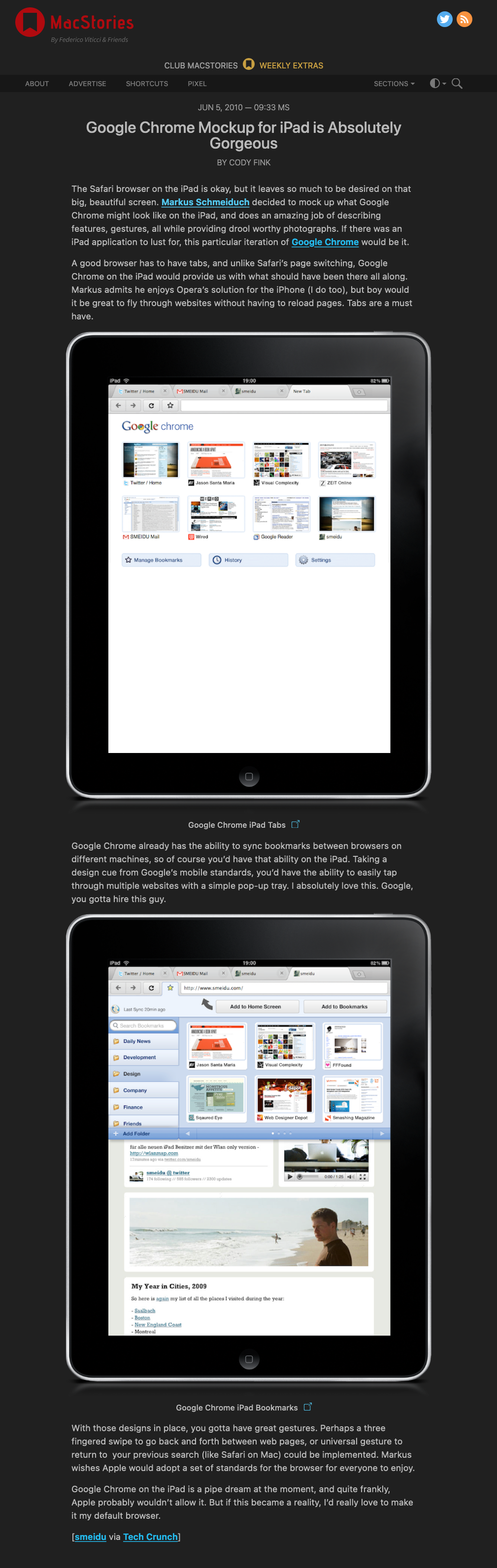Chrome for iPad - a design mockup by Markus Schmeiduch